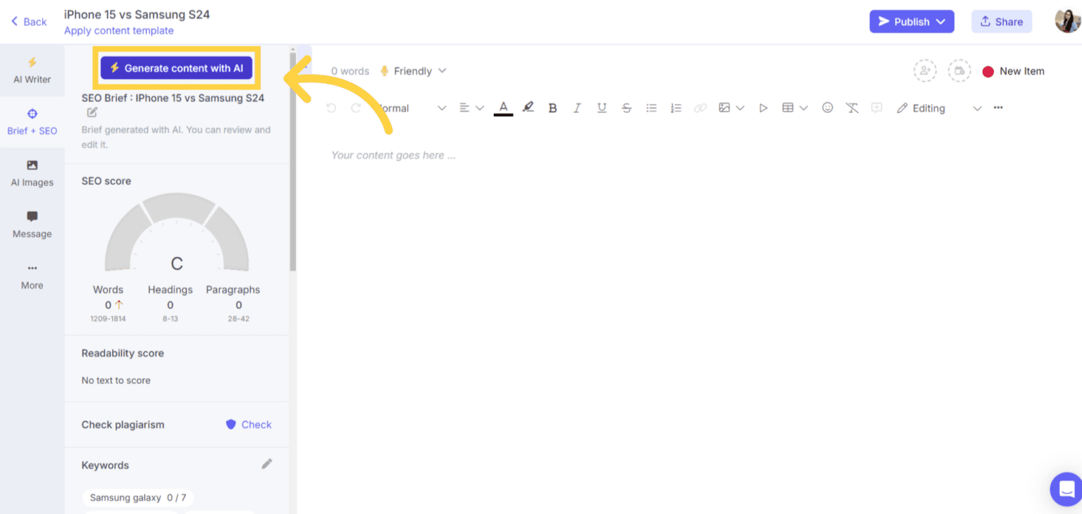 Generate Product Comparison Articles with AI