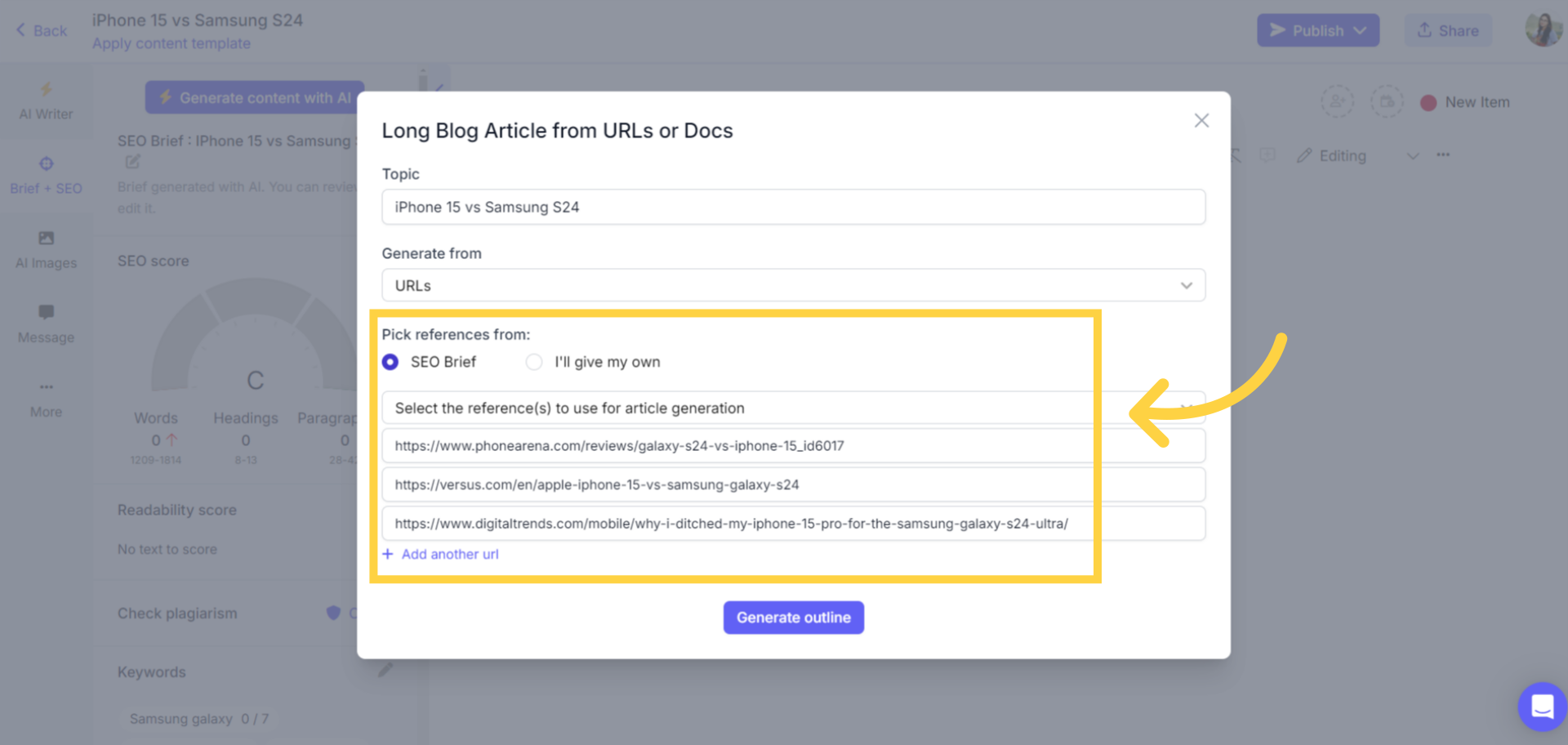Generate Product Comparison Articles with AI
