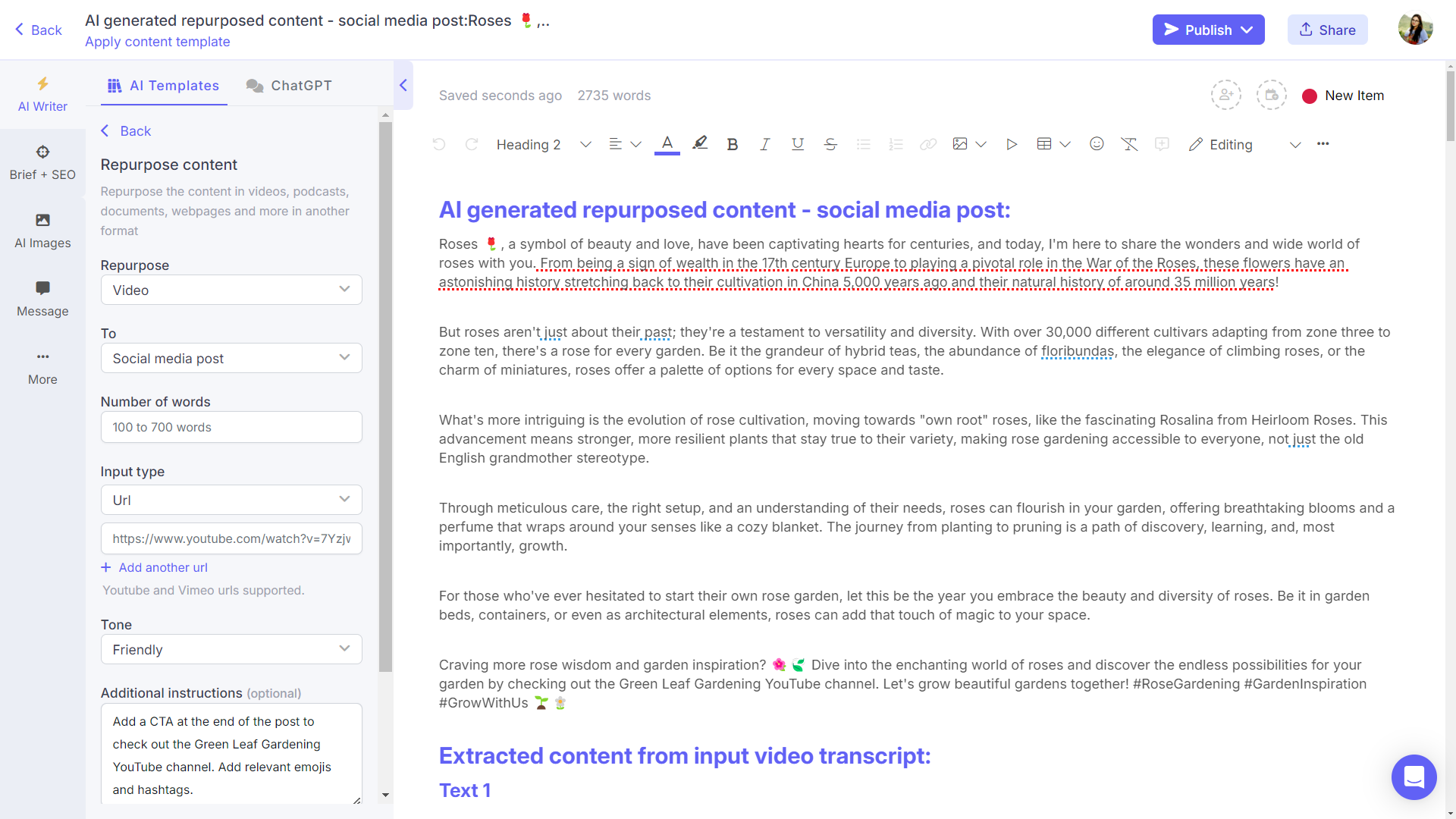 Repurpose Videos to Blog & Social Media Posts with AI Content Repurposing